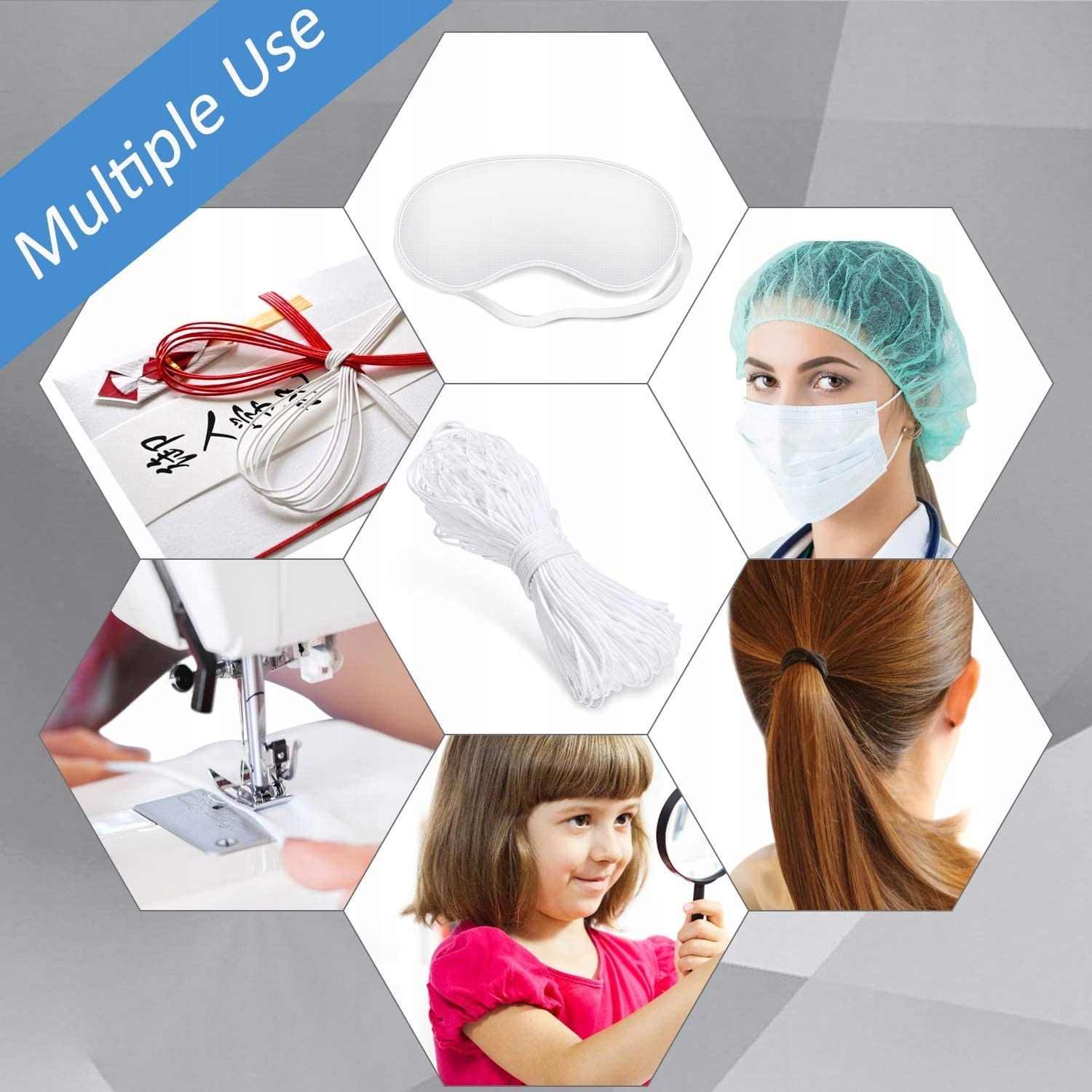 Snur de cusut, Elastic, Universal, 45 m, Alb - eMAG.ro