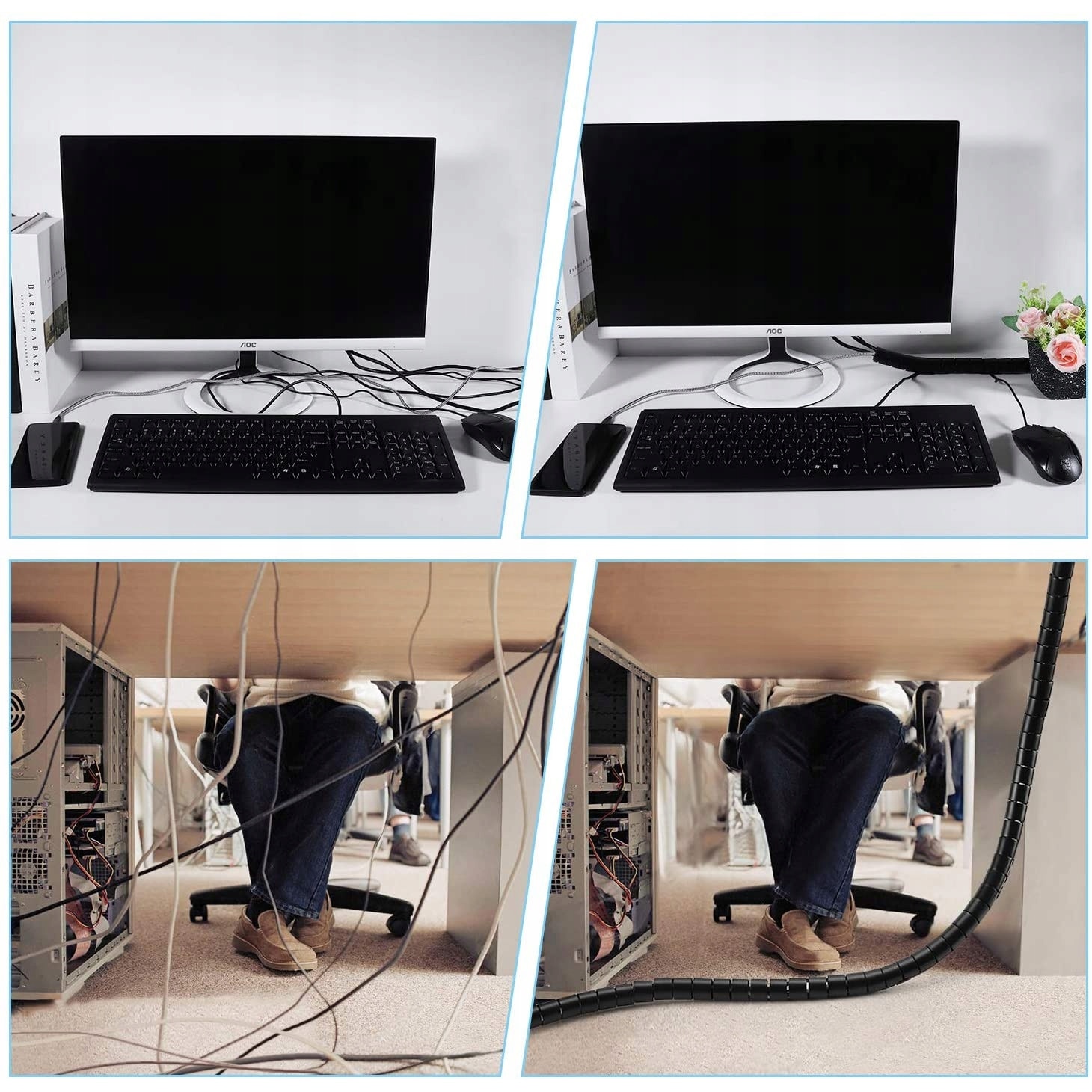 SET 2 ACCESORII PENTRU CABLURI, 2 X 1,5M - eMAG.ro