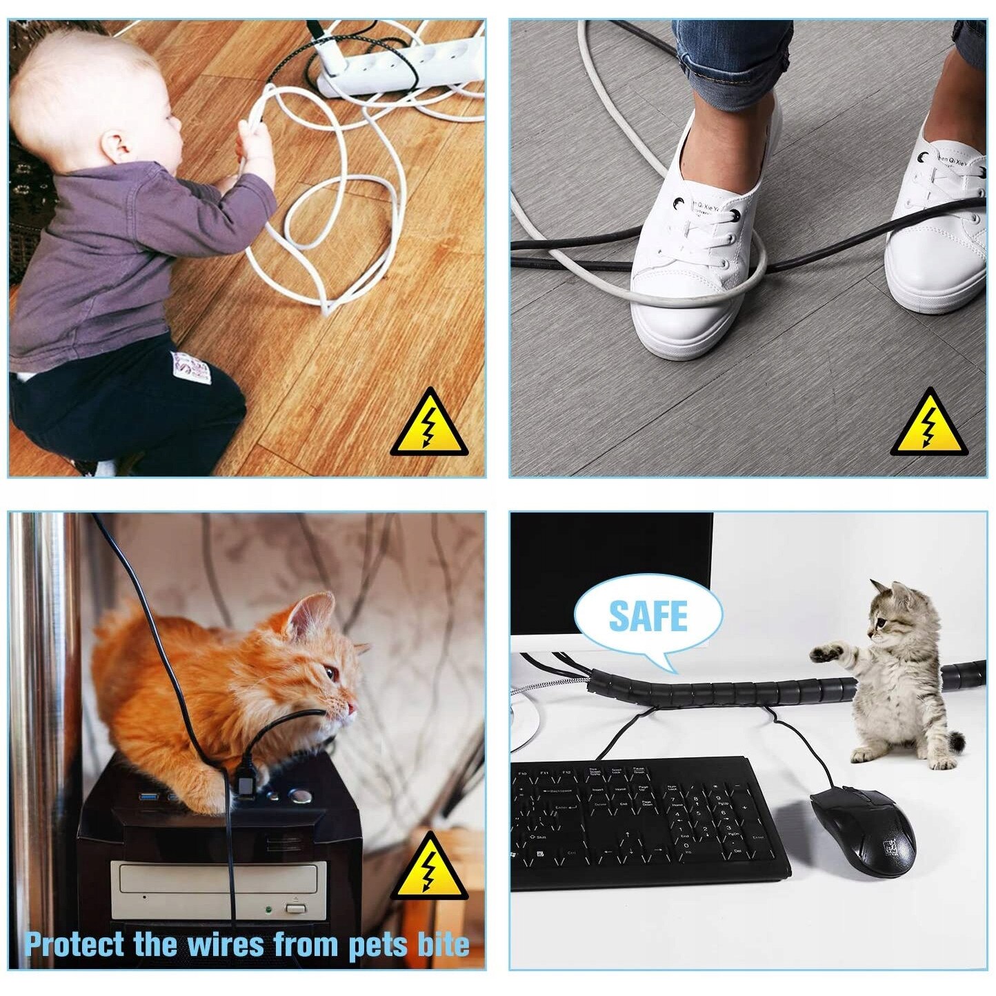 SET 2 ACCESORII PENTRU CABLURI, 2 X 1,5M - eMAG.ro