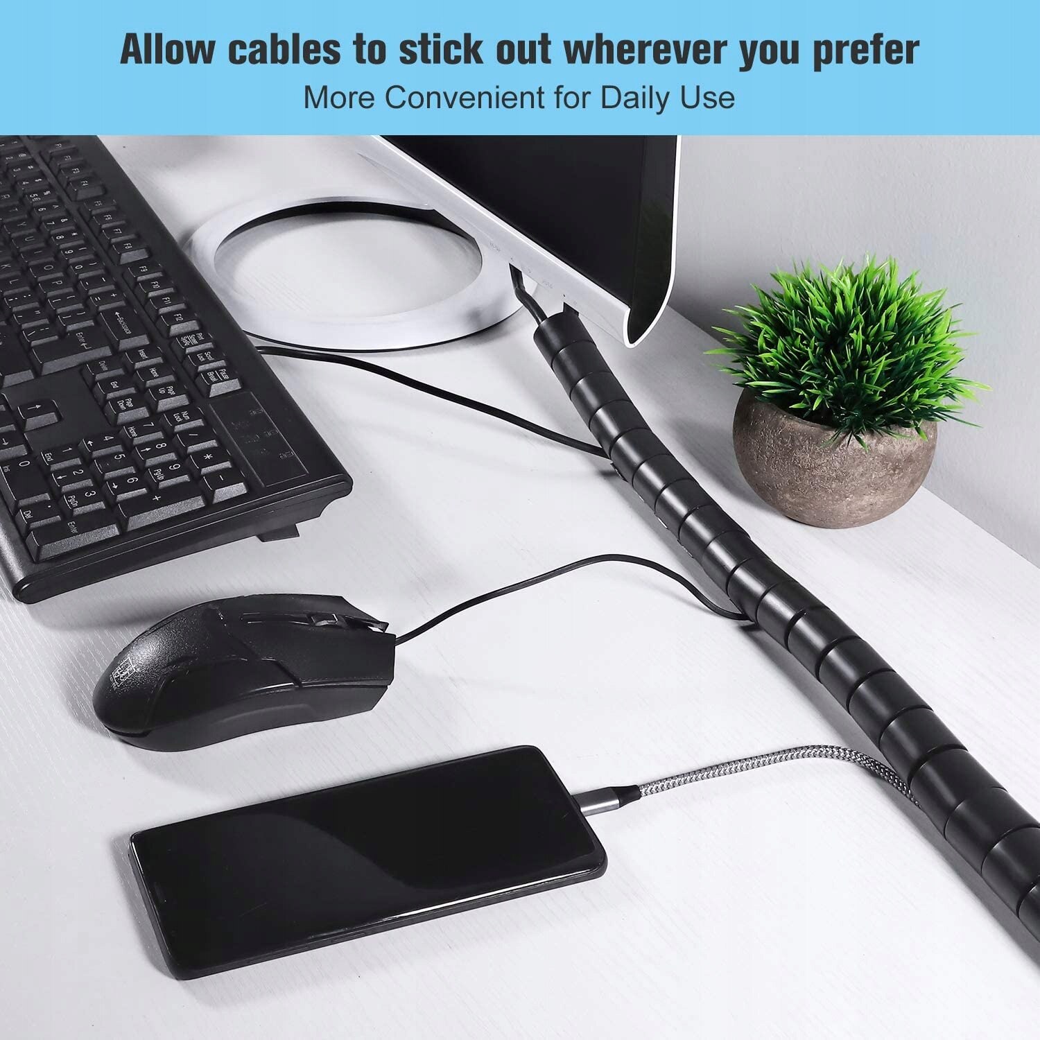 SET 2 ACCESORII PENTRU CABLURI, 2 X 1,5M - eMAG.ro