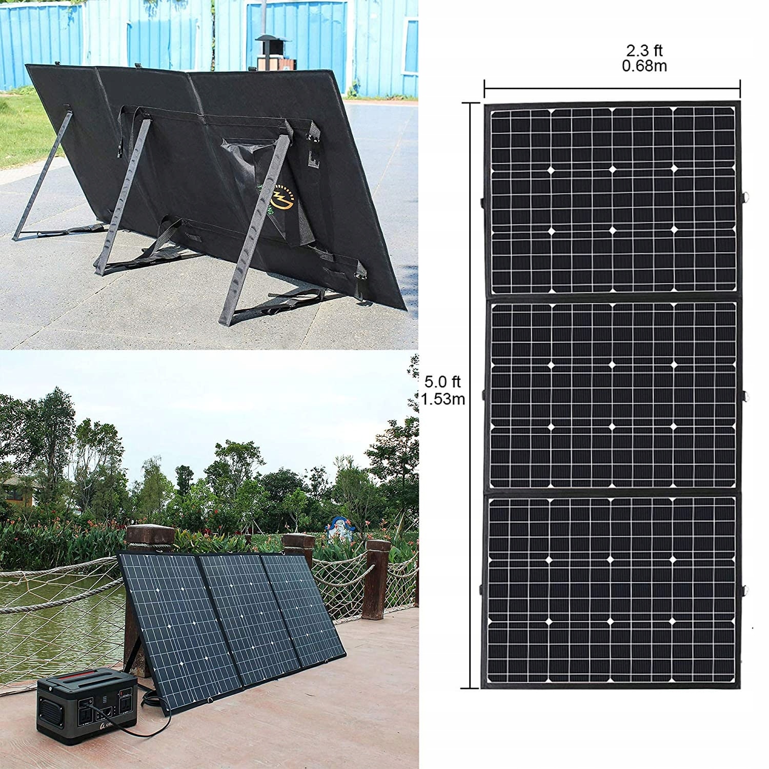 Panou solar portabil, Port USB, 4.57 kg, 180W, 20A, Negru - eMAG.ro