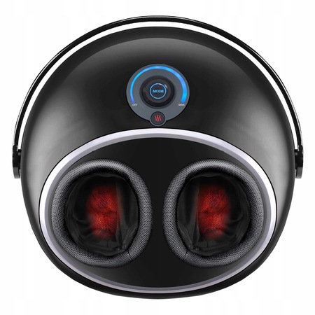 Aparat masaj picioare, Snailax, Cu role/caldura, 3 intensitati, Negru ...