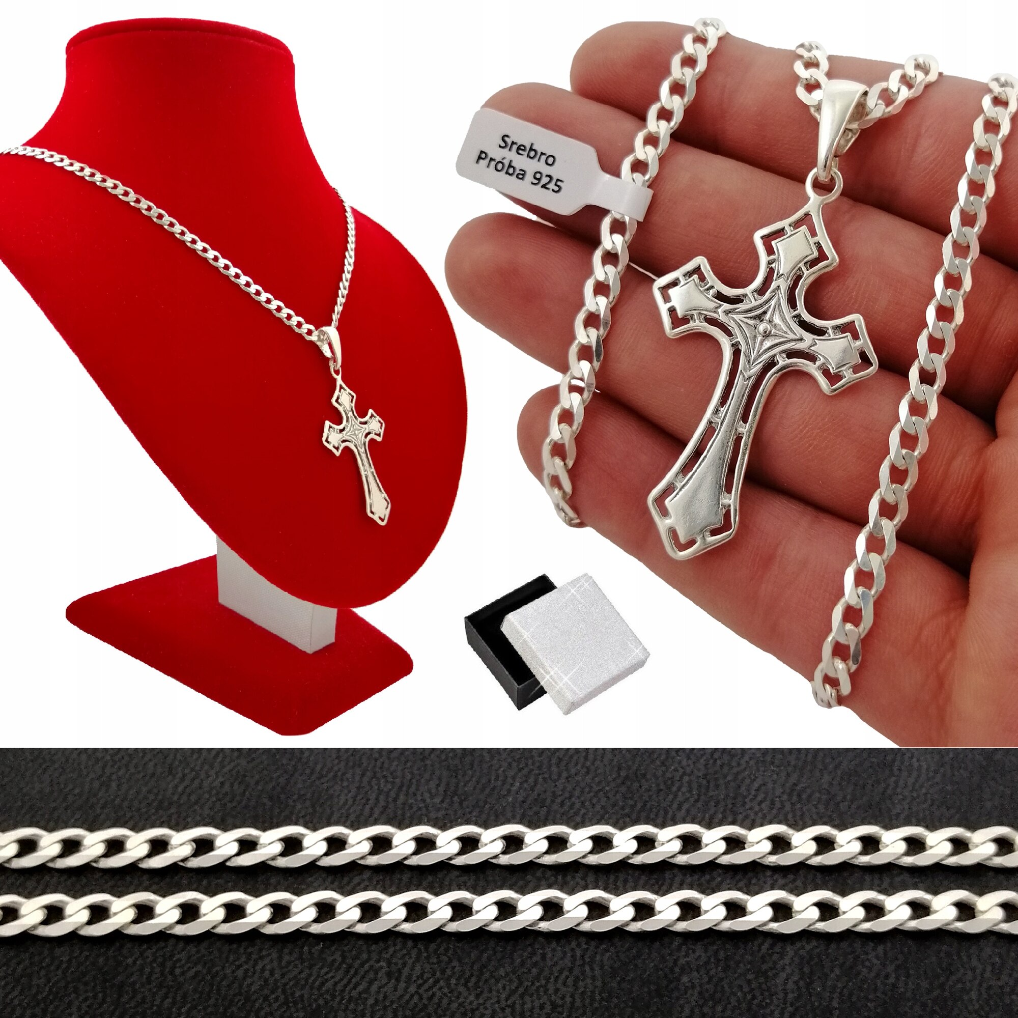 Colier cu pandantiv tip cruce, Golden-Celebrity, Argint 925 - eMAG.ro