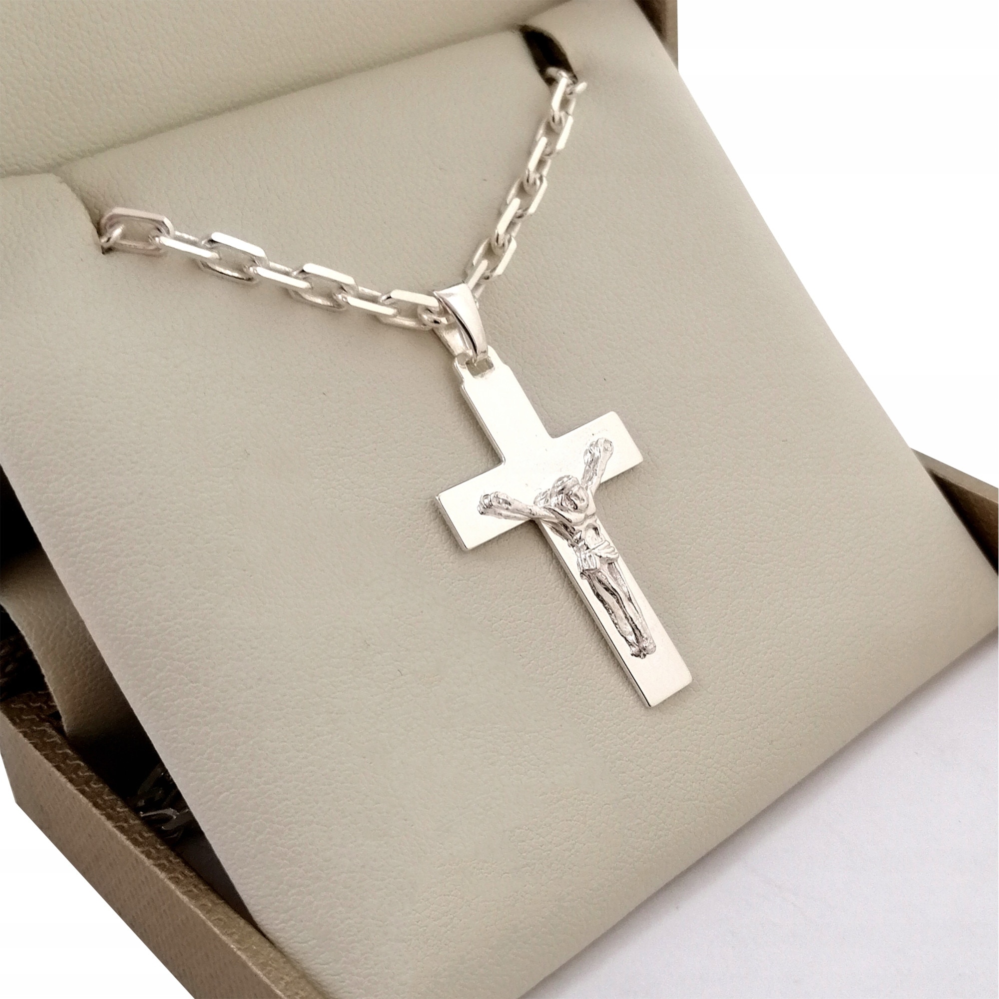 Colier din argint 925, Golden-Celebrity, Pandantiv cruce, 70 cm ...