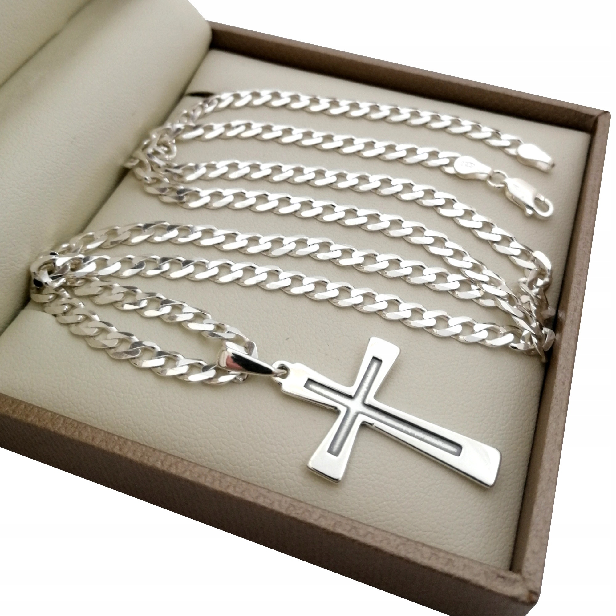 Colier cu pandantiv pentru barbati, Golden Celebrity, Argint, 50 cm ...