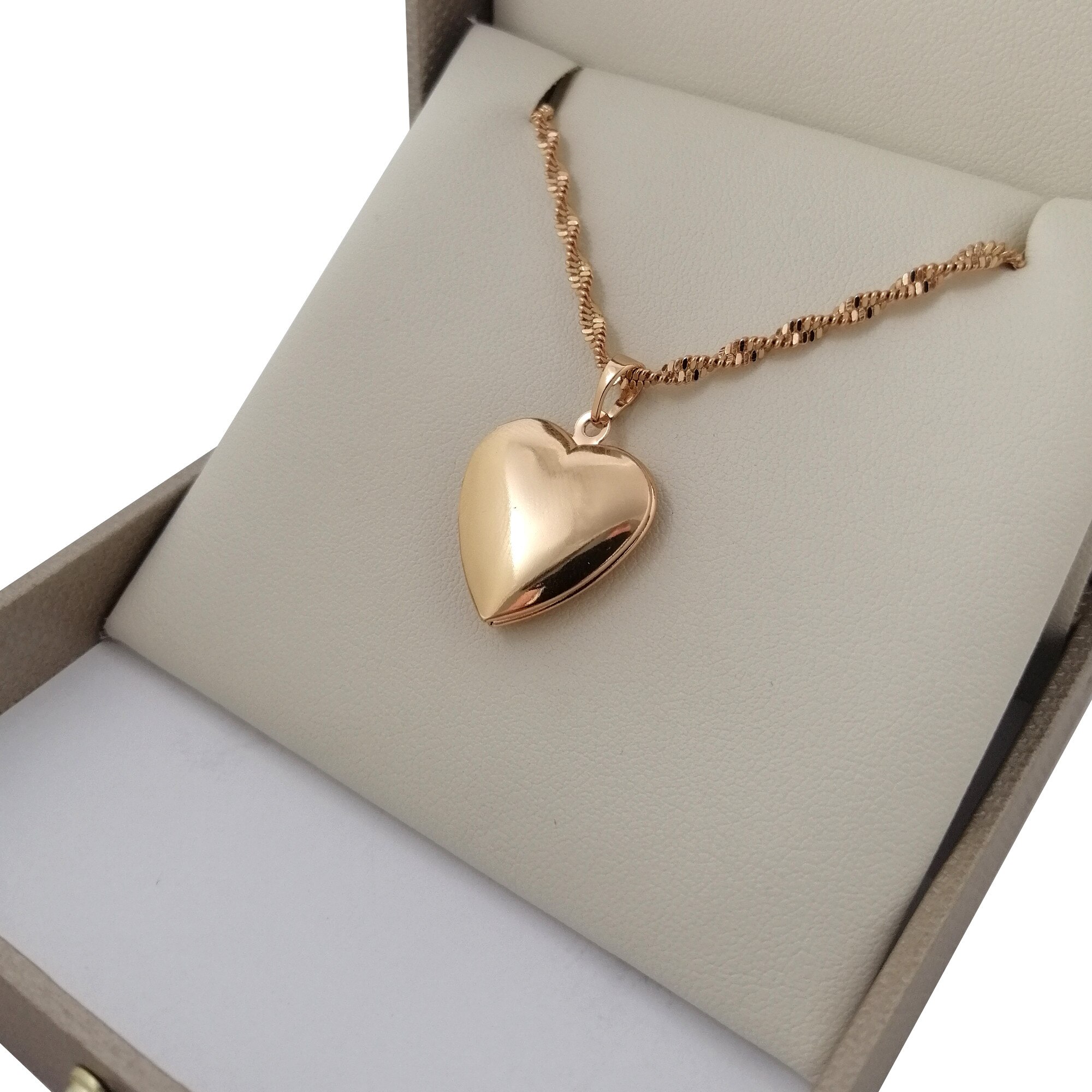 Colier cu pandantiv tip inima, Golden-Celebrity, Otel, Placat cu aur ...