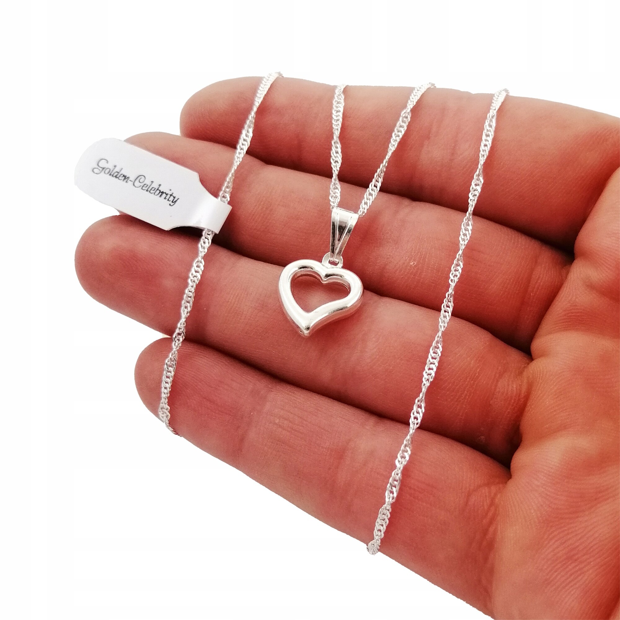 Lant cu pandantiv Golden Celebrity, Inima, Argint - eMAG.ro