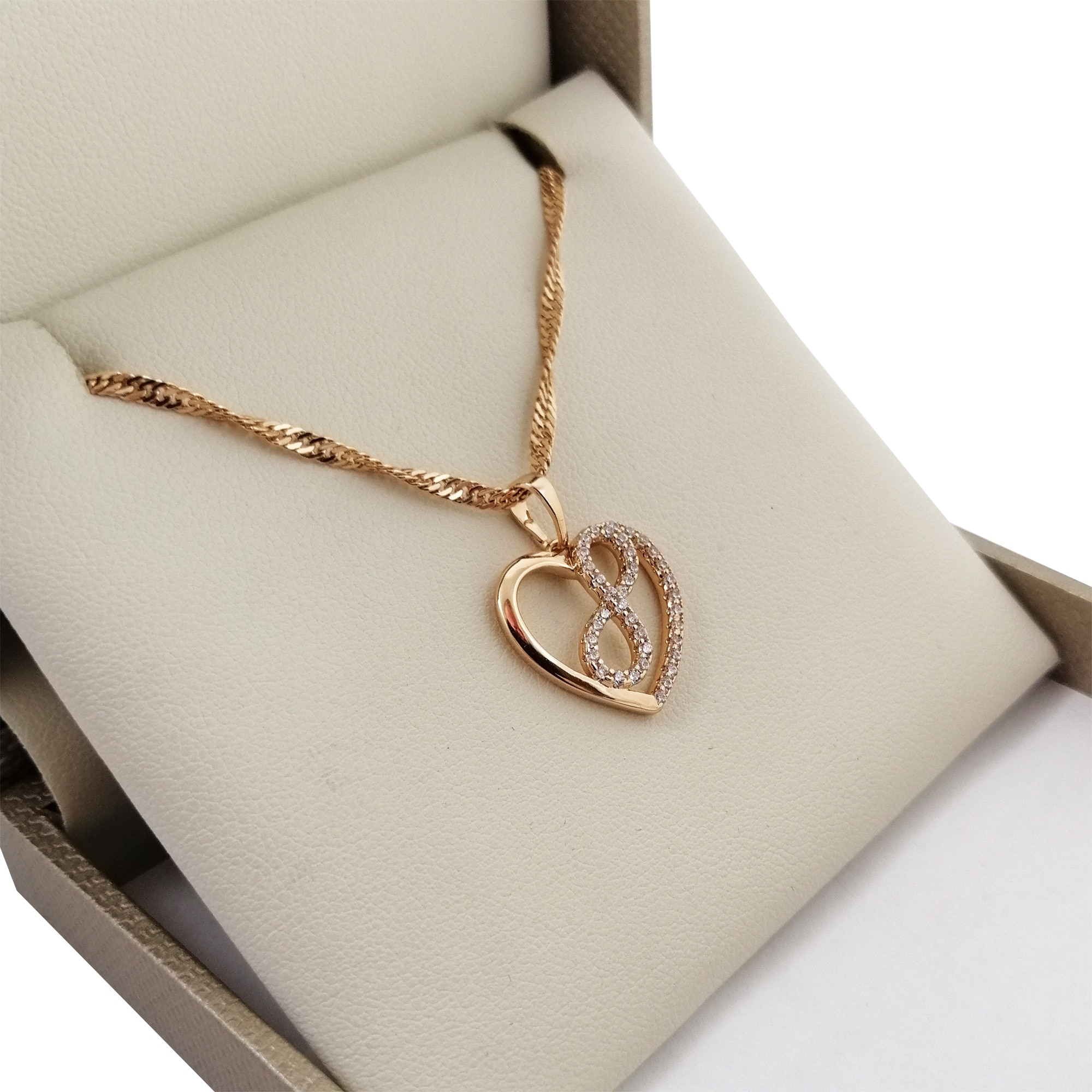 Colier cu pandantiv tip inima, Golden-Celebrity, Otel, Placat cu aur ...