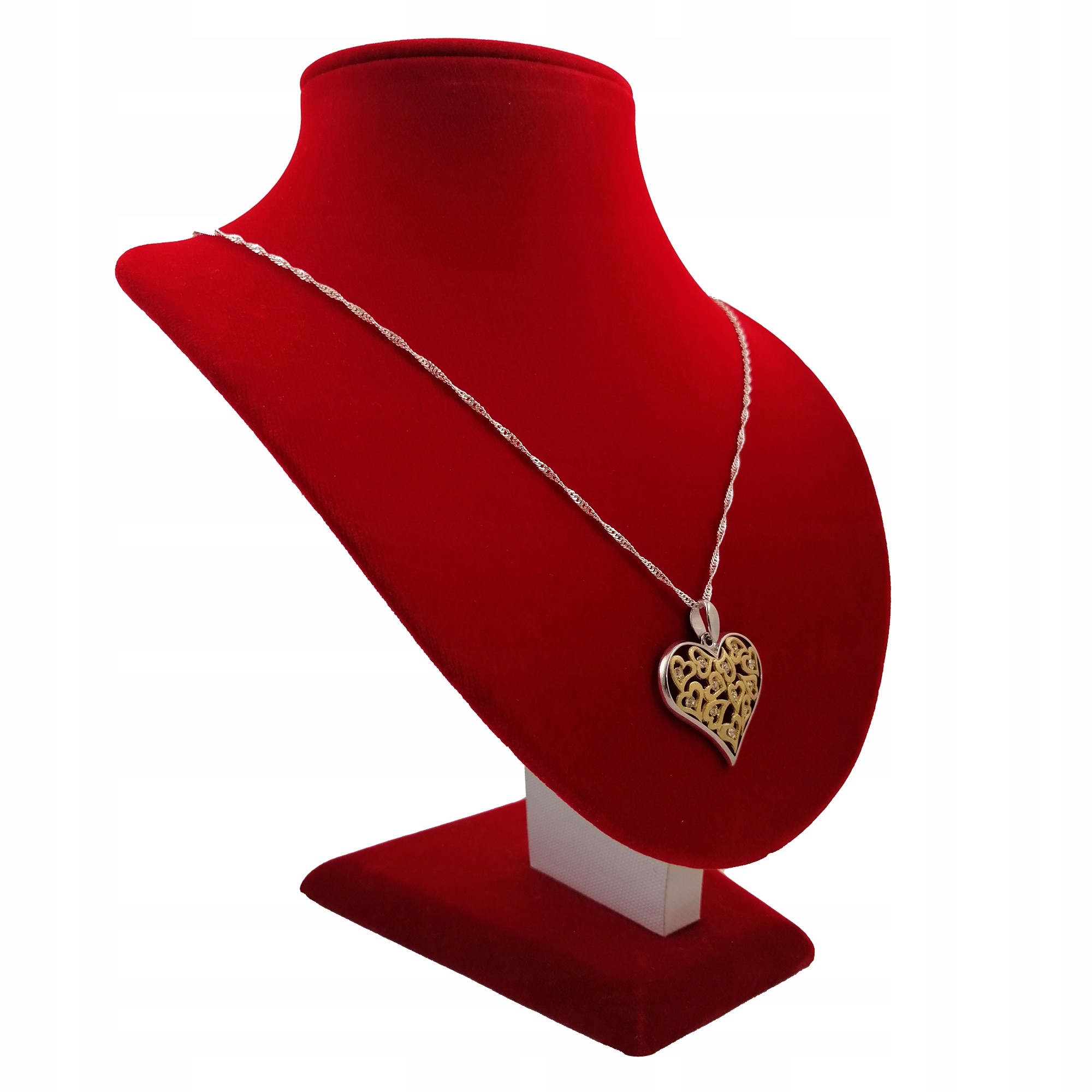 Colier dama, Golden-Celebrity, Argint 925/Zirconiu, Pandantiv inima, 55 ...