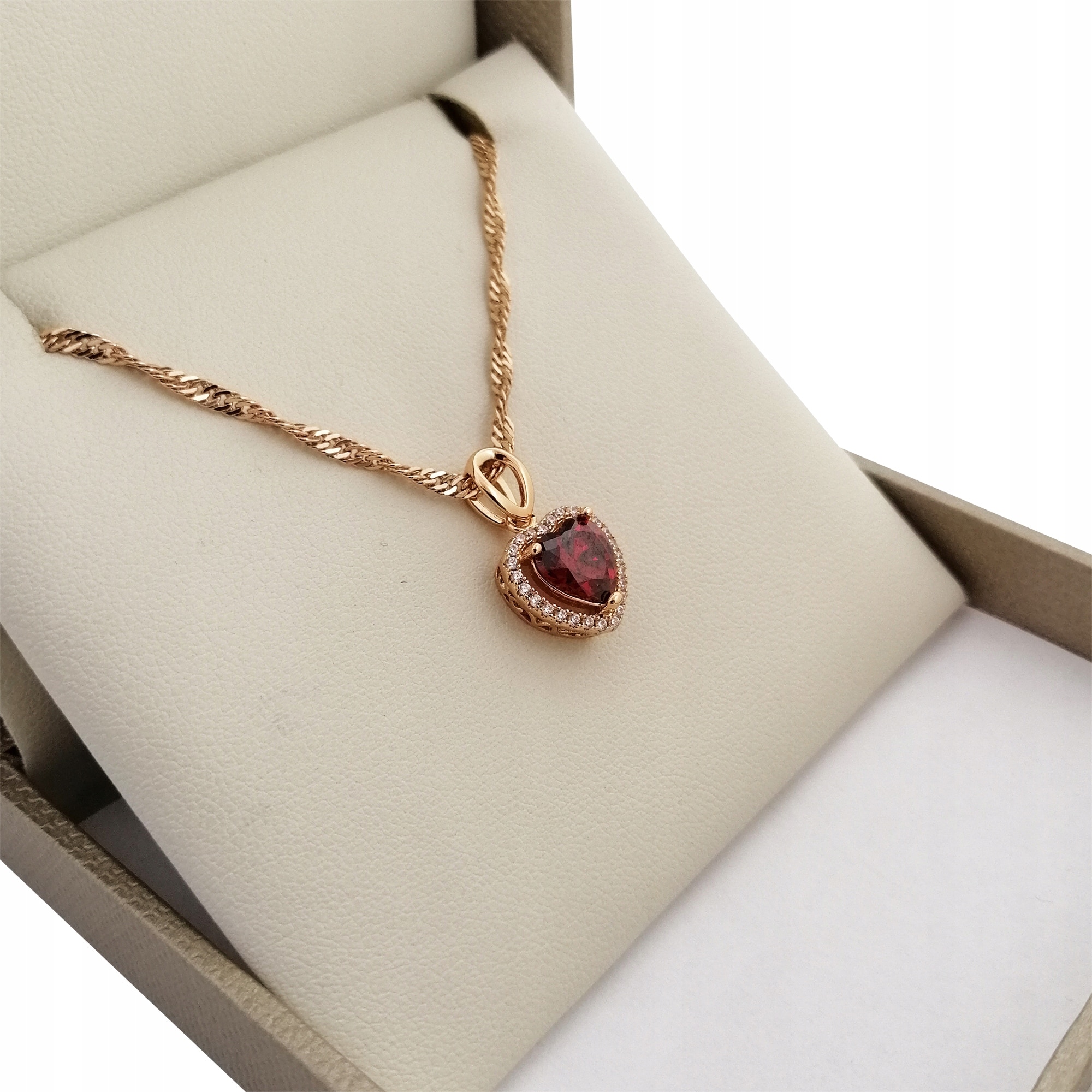 Lant cu pandantiv dama Golden Celebrity, Inima, Rosu/Auriu - eMAG.ro