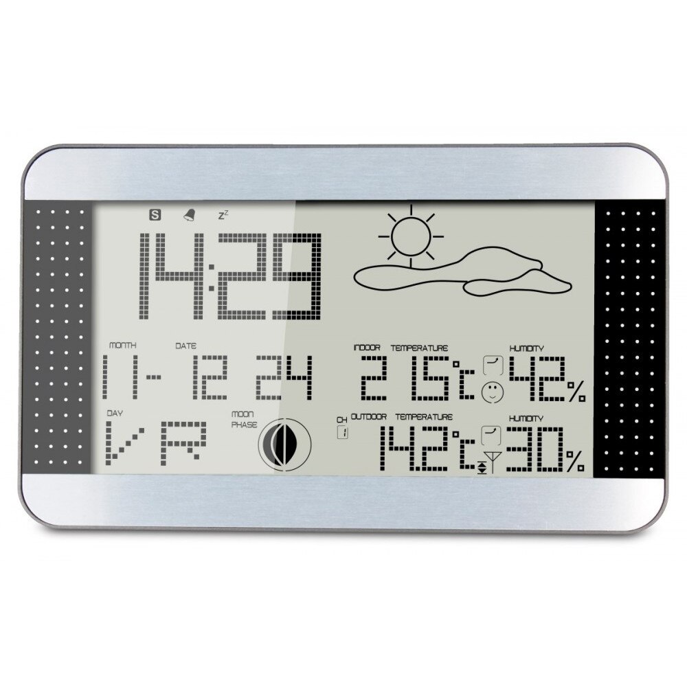 Termometru meteo, Alecto, Cu senzor wireless, Argintiu - eMAG.ro