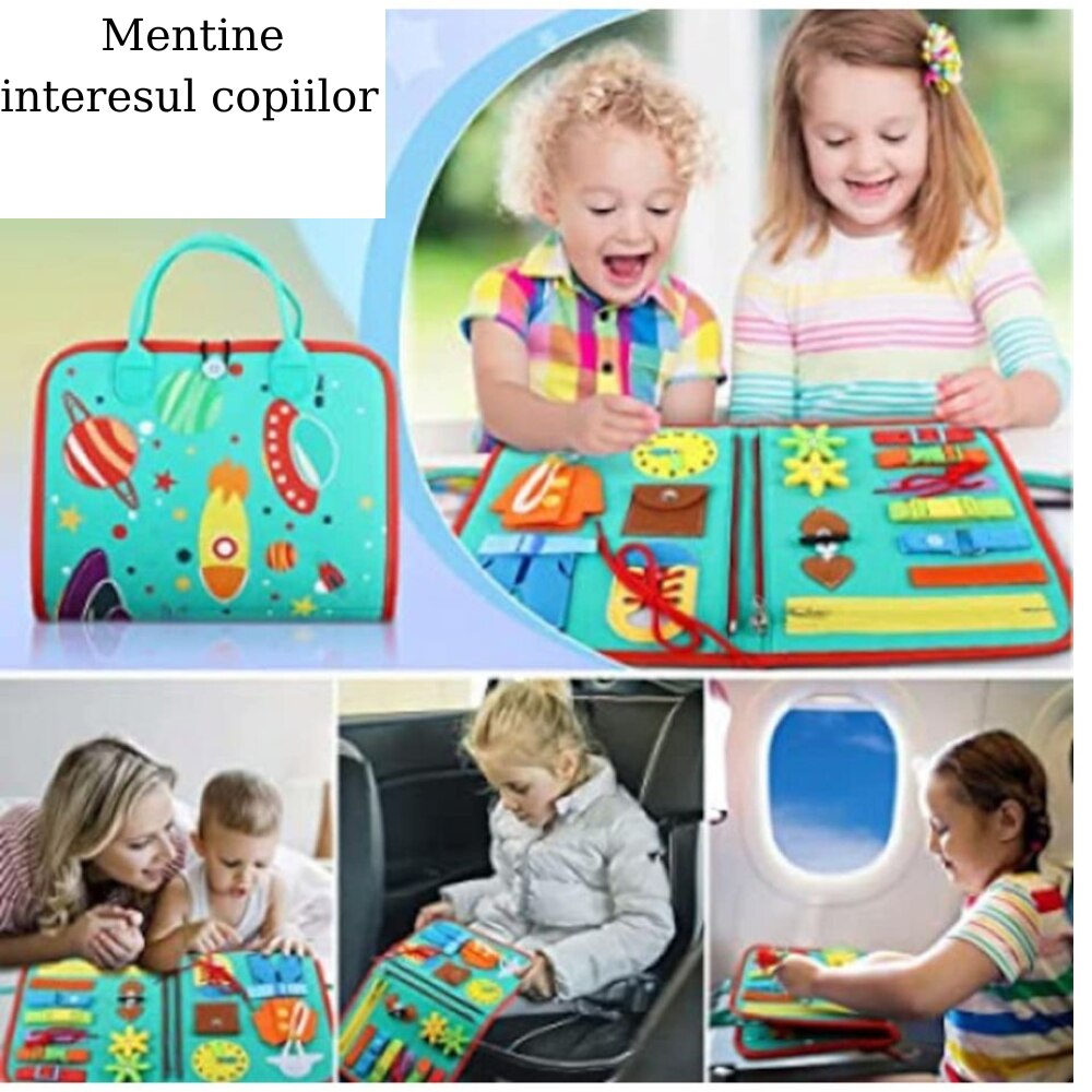 Carte educativa Montessori, cu activitati senzoriale, tip gentuta, 1-6 ...