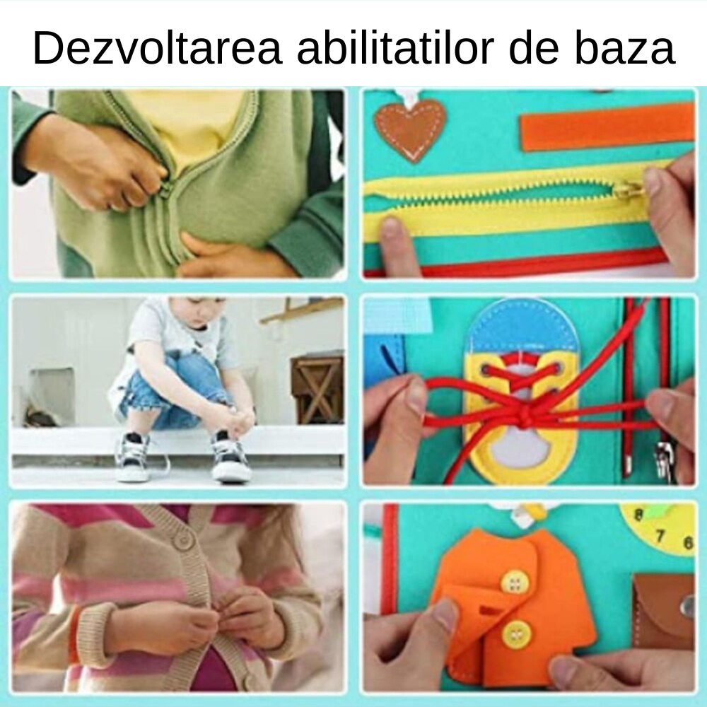 Carte educativa Montessori, cu activitati senzoriale, tip gentuta, 1-6 ...