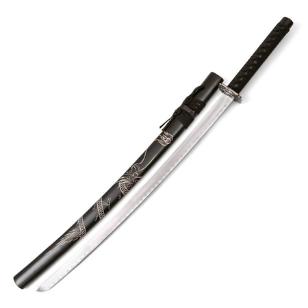 Sabie Katana cu Teaca Dragon Negru, Otel carbon, Lemn Tare, 92cm ...