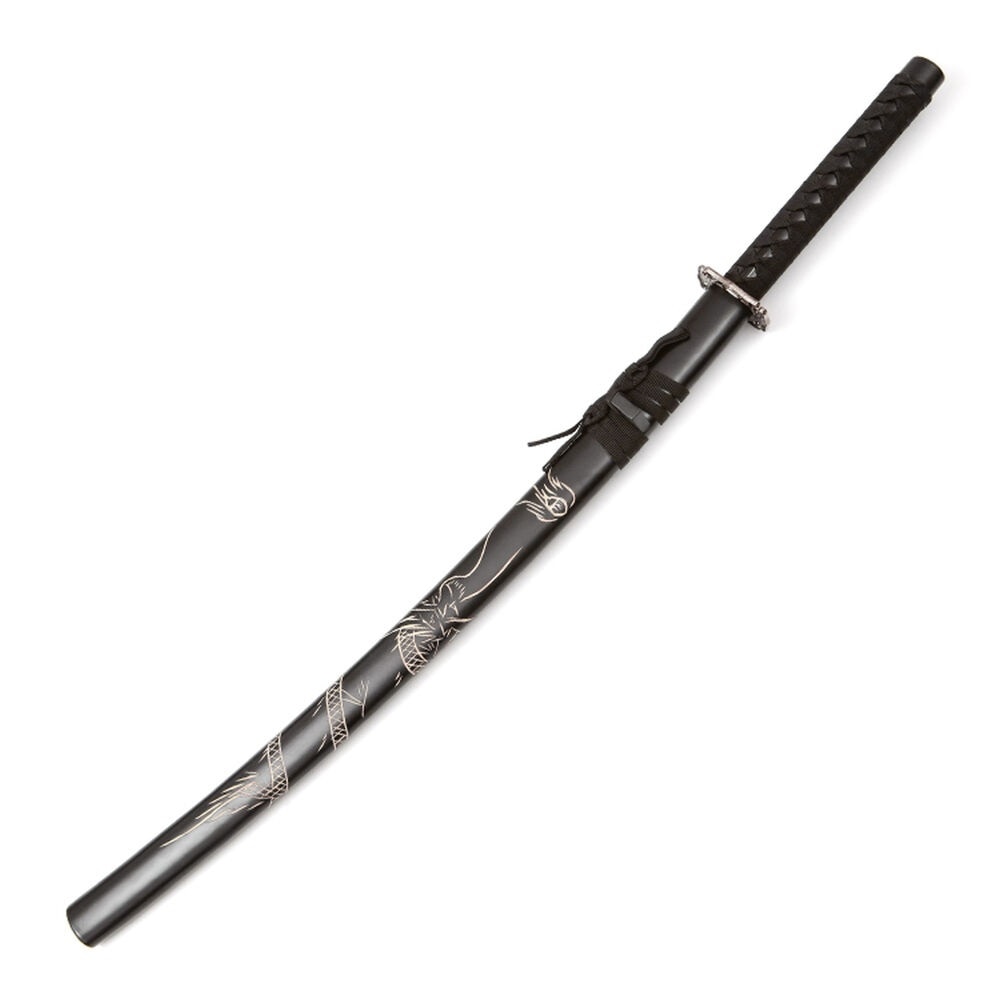 Sabie Katana cu Teaca Dragon Negru, Otel carbon, Lemn Tare, 92cm ...