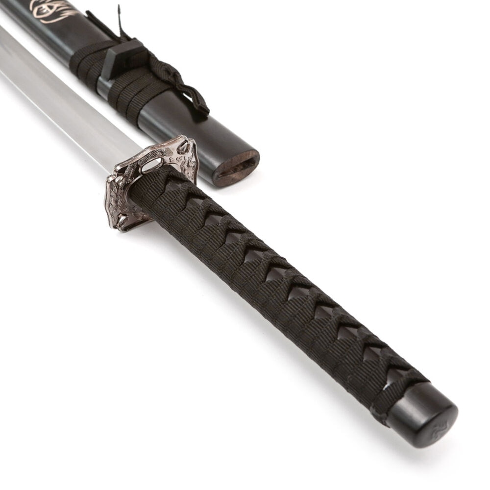 Sabie Katana cu Teaca Dragon Negru, Otel carbon, Lemn Tare, 92cm ...