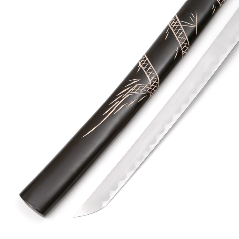 Sabie Katana cu Teaca Dragon Negru, Otel carbon, Lemn Tare, 92cm ...
