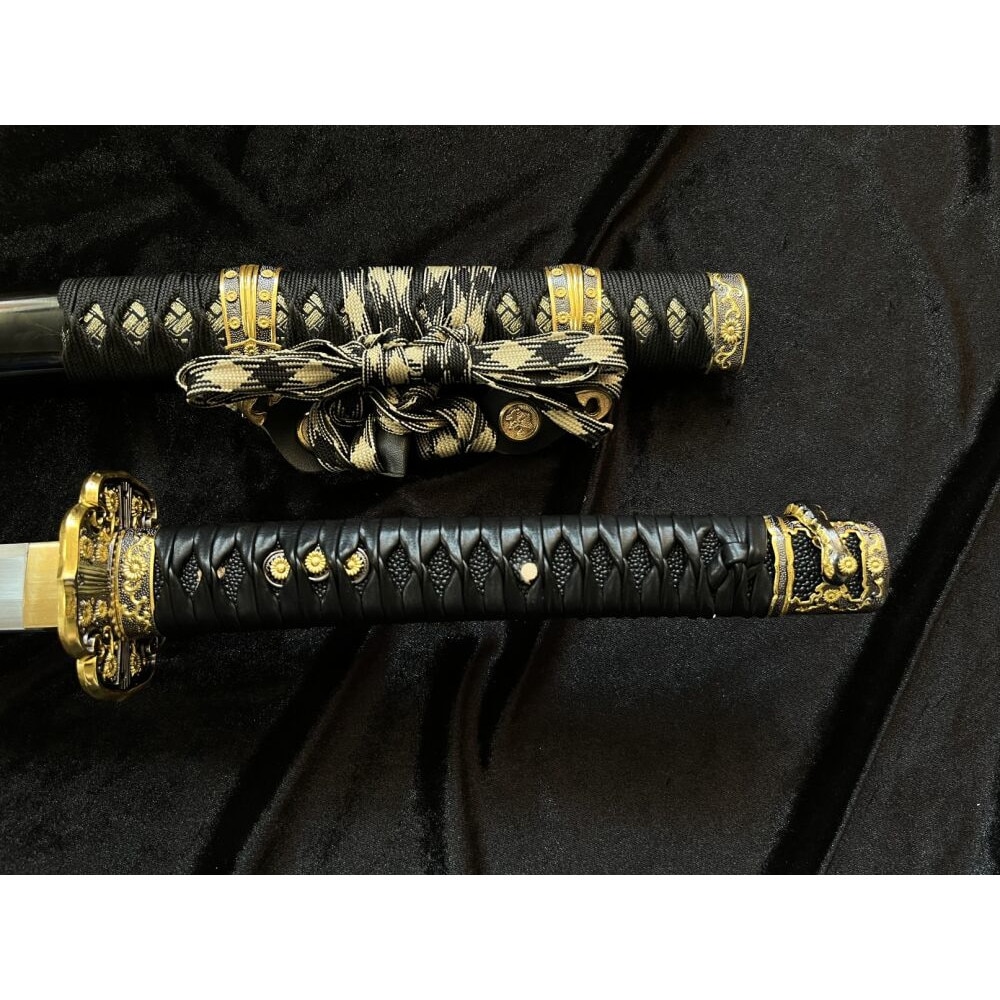Sabie de Samurai Tachi Profesionala Katana cu Teaca Negru, Otel carbon ...