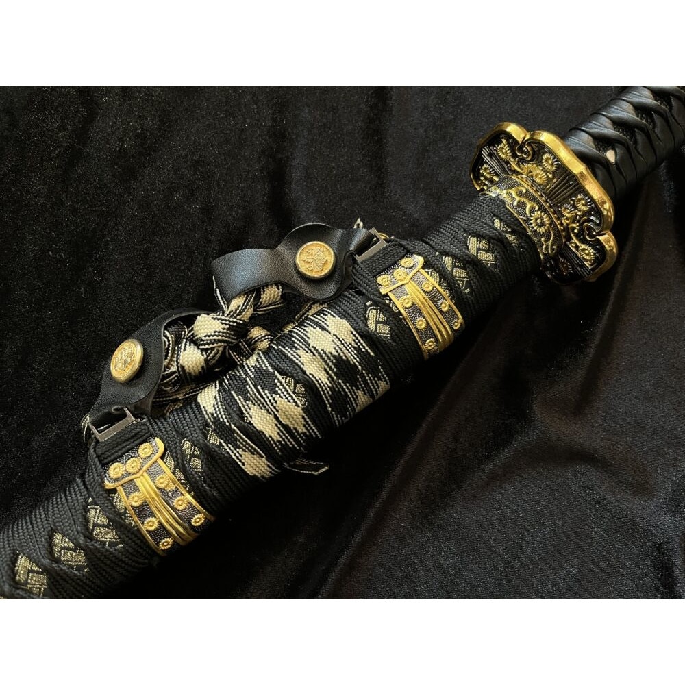 Sabie de Samurai Tachi Profesionala Katana cu Teaca Negru, Otel carbon ...