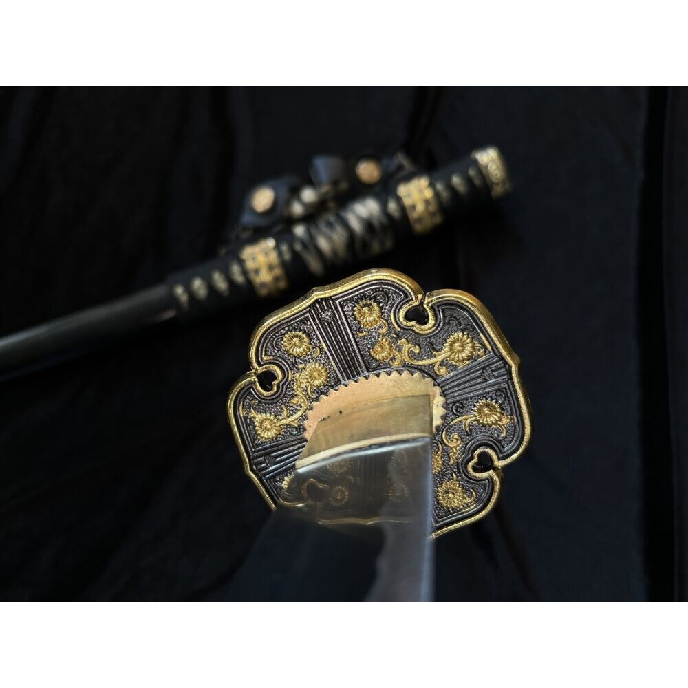 Sabie de Samurai Tachi Profesionala Katana cu Teaca Negru, Otel carbon ...