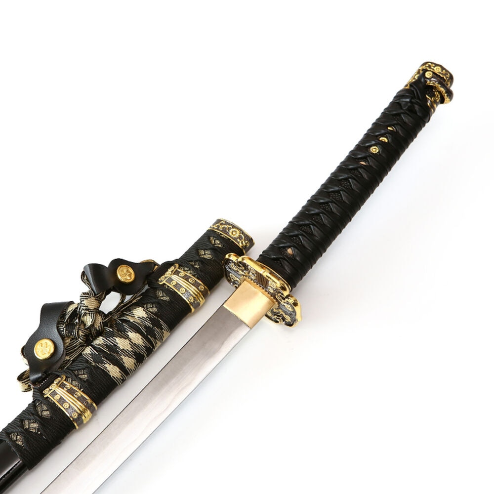 Sabie de Samurai Tachi Profesionala Katana cu Teaca Negru, Otel carbon ...