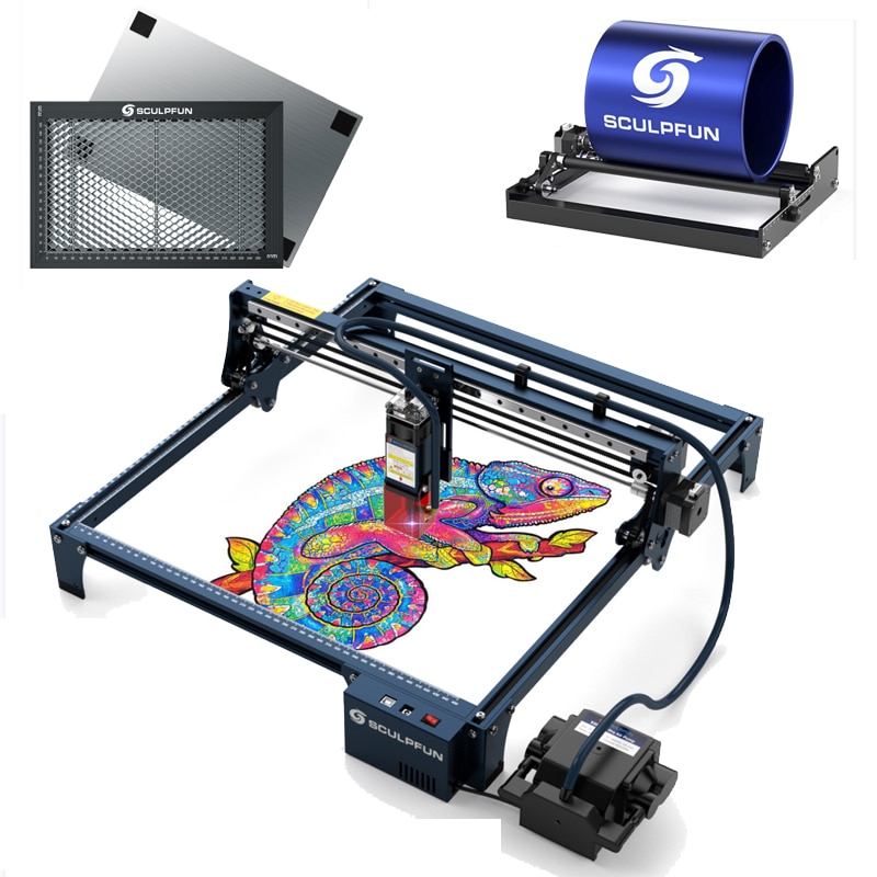 Машина за лазерно гравиране S30 Pro Sculpfun 10w Plate Rotary Roller Emag Bg