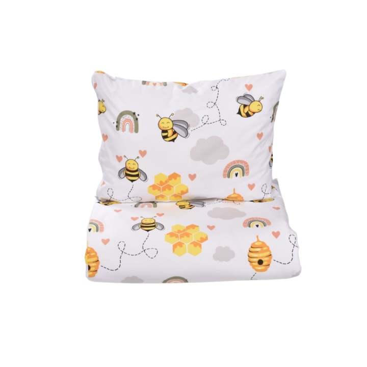 Спално бельо за детско креватче 3 части, стифируемо креватче памук 100% ...