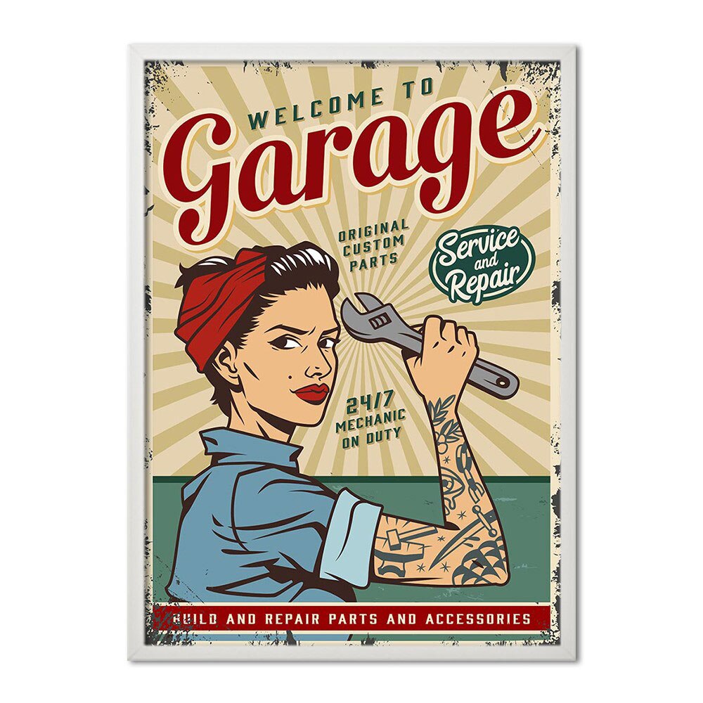 Poster - Mecanic 30x40 Rama alba - eMAG.ro