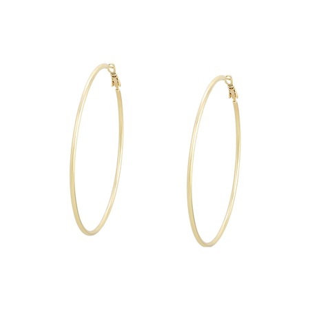 Cercei creole mari dublu placati cu aur de 14 K, saculet bijuterii ...