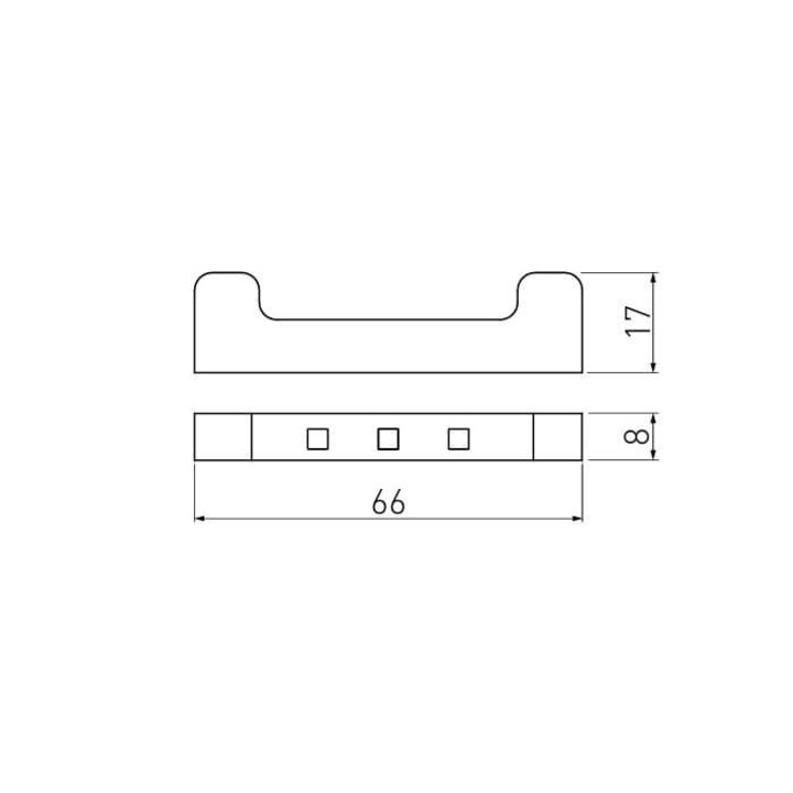 Banda LED/Clema cu finisaj chrom pentru polite de sticla 8 mm, 0,24 W ...
