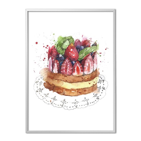 Poster cu sau fara rama - Tarta cu fructe 40x50 Aluminiu - eMAG.ro