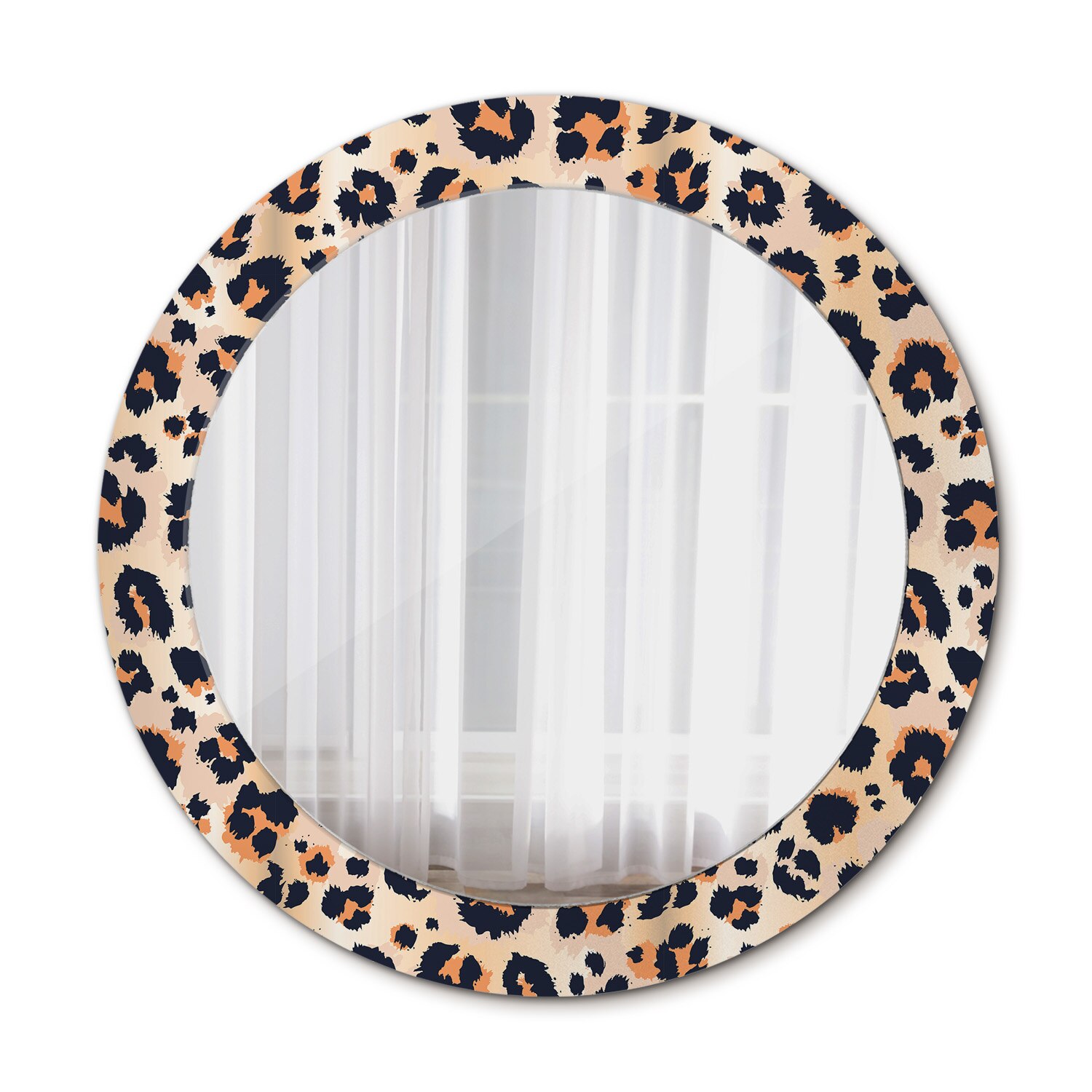 Oglinda de perete, Wallfluent, Model, Rotunda, Beige, Ø70 cm ...