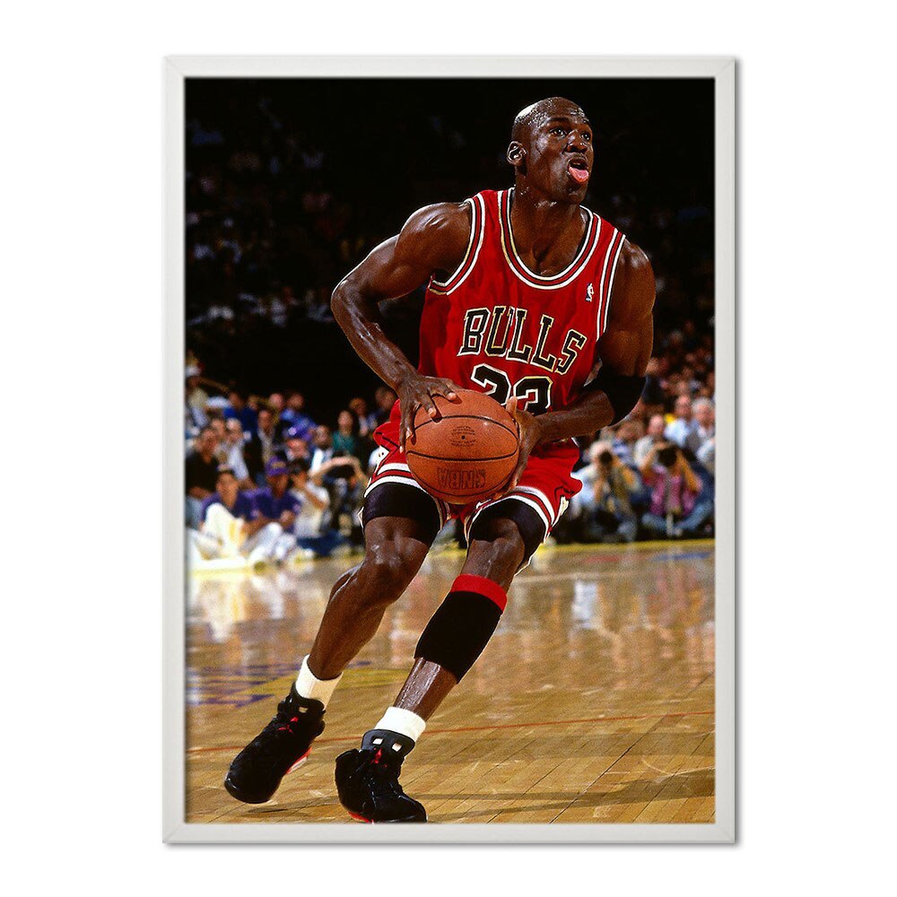 Poster cu rama - Michael Jordan Alone 4 50x70 Lemn alb - eMAG.ro