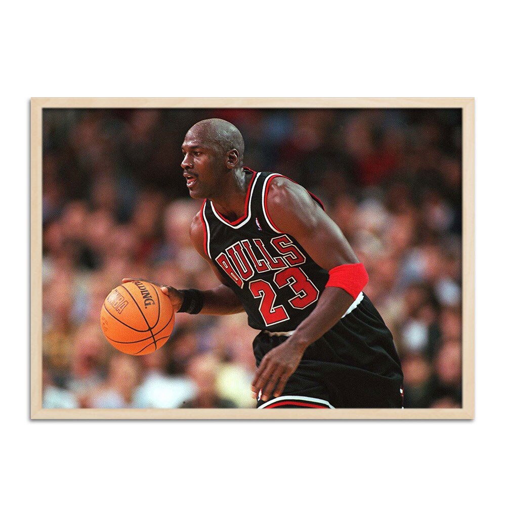 Poster inramat - Michael Jordan Alone 7 50x40 Lemn natural deschis ...