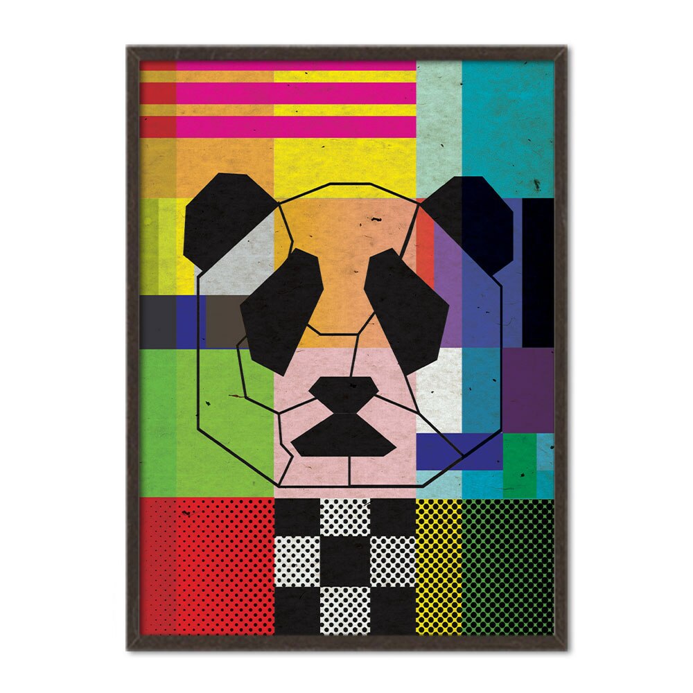 Poster - Ursul panda pop art 21x30 Lemn natural maro inchis - eMAG.ro