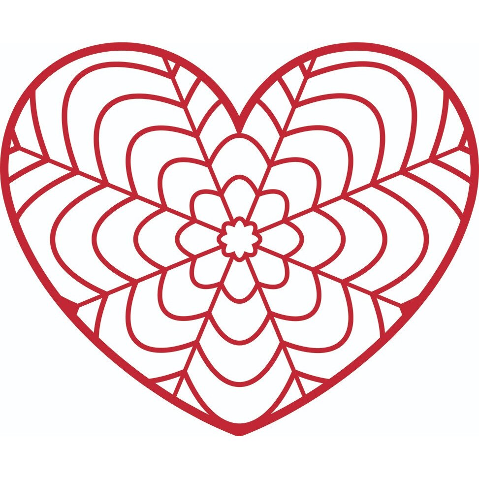 Sticker decorativ, Inima Mandala, Rosu, 72 cm, 7223ST-4 - eMAG.ro