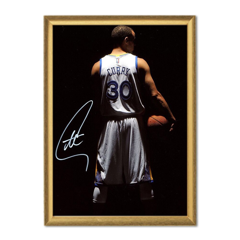 Poster cu rama - Poster Stephen Curry 30x40 Lemn auriu - eMAG.ro