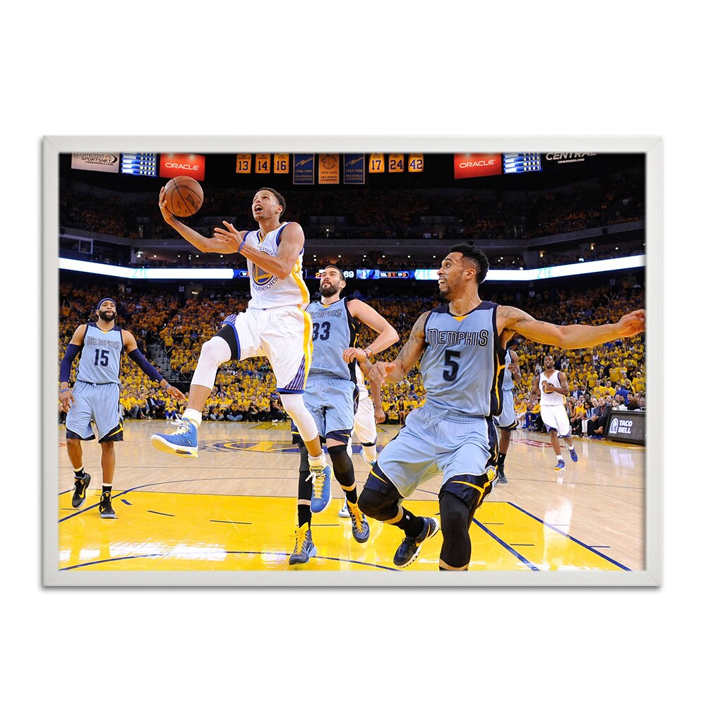 Poster cu rama - Stephen Curry On Air 6 30x21 Lemn alb - eMAG.ro