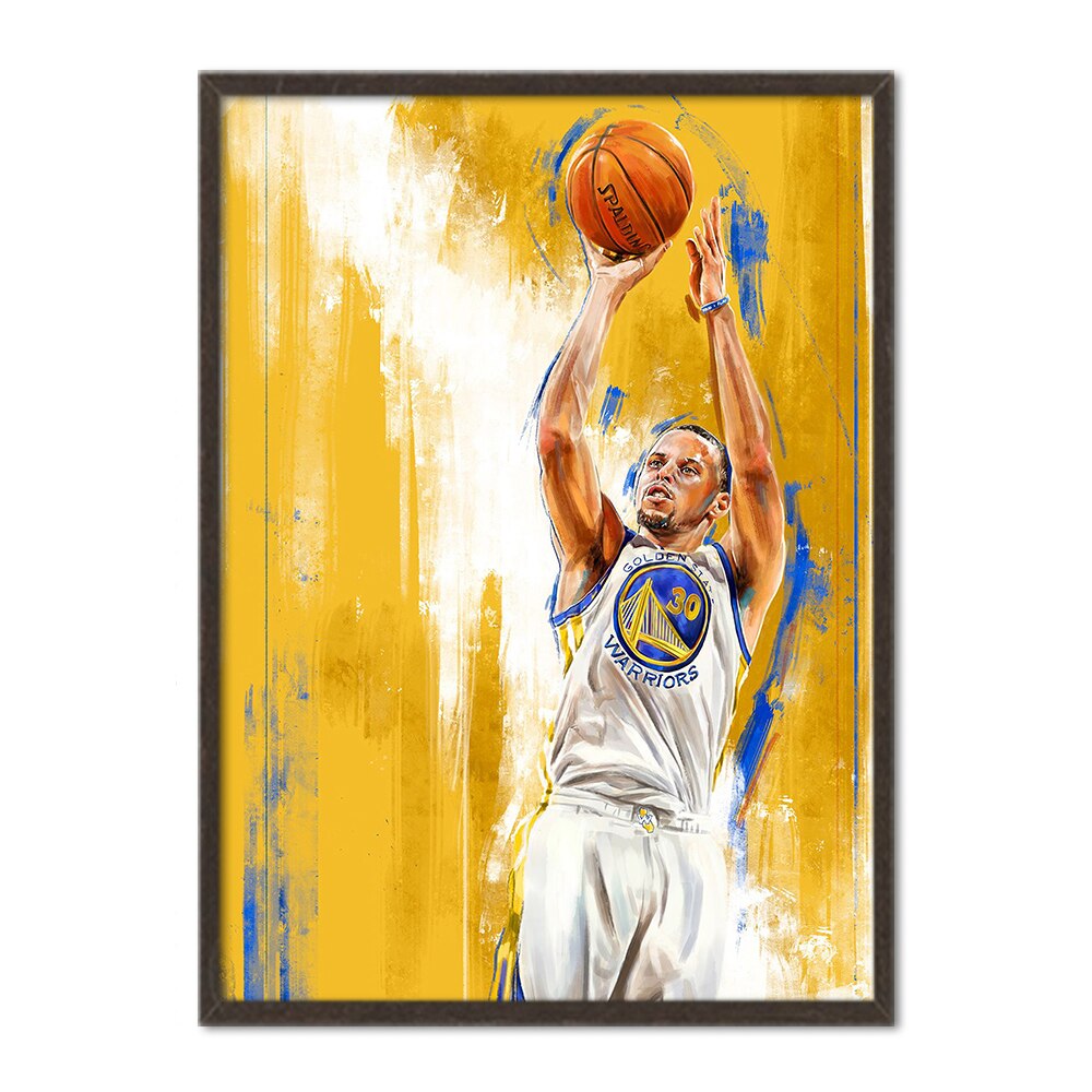 Poster cu rama - Stephen Curry 7 30x40 Lemn natural maro inchis - eMAG.ro