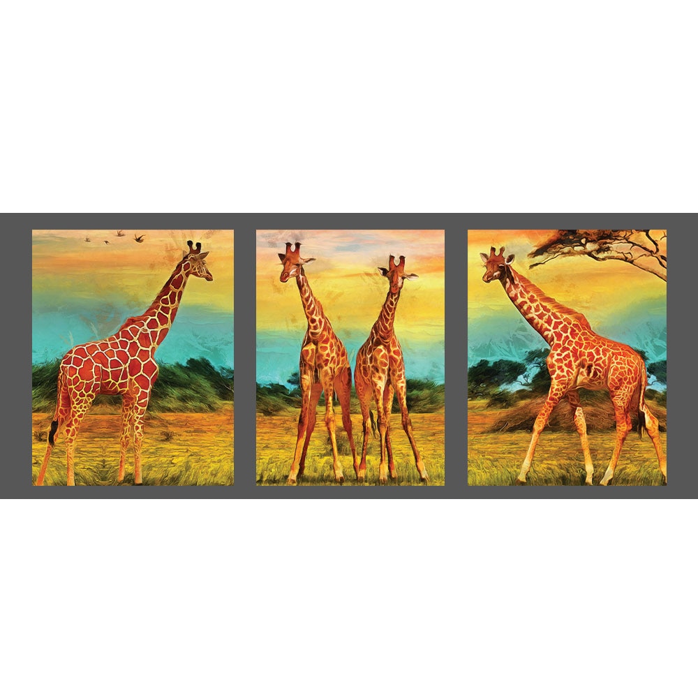 Trei Postere cu sau fara rama - Model cu girafe 30x40 Lemn alb - eMAG.ro