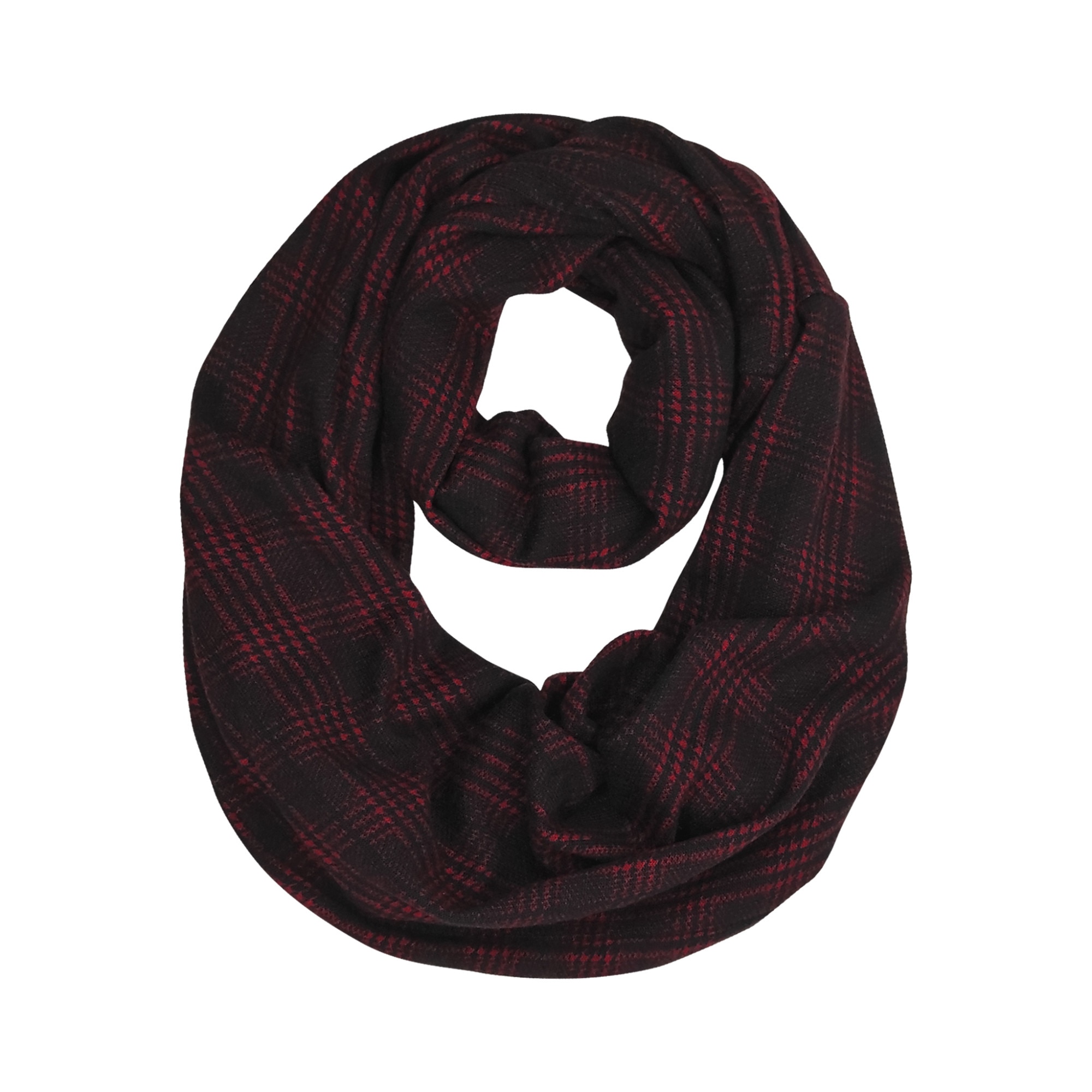 Fular circular, A&K, Acril, 30 x 65 cm, Negru/Rosu - eMAG.ro