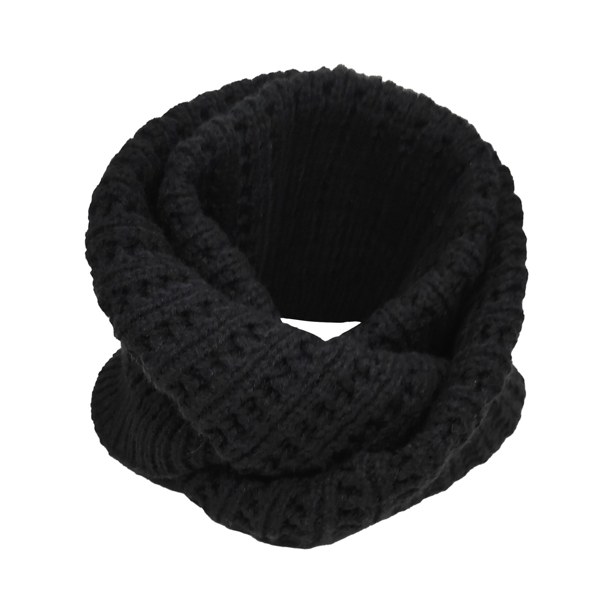 Fular circular dama, A&K, Acril, 24 x 60 cm, Negru - eMAG.ro