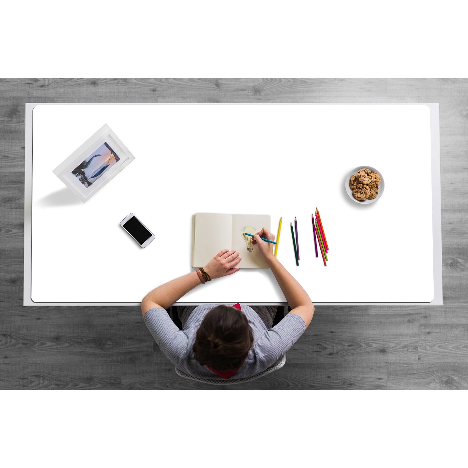 Mapa birou, protectie pentru birou, Alb, 120 cm x 60 cm ...