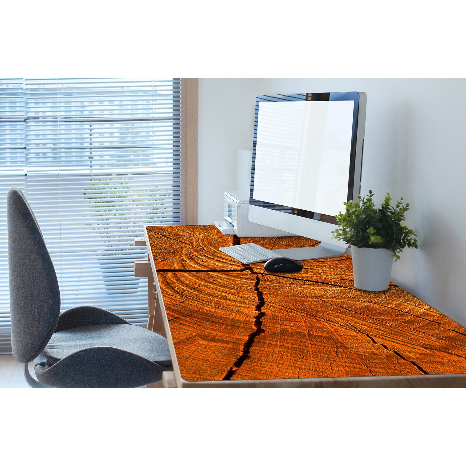 Mapa birou, din PVC, pentru protectie masa, Trunchi De Copac, Maro, 120 ...