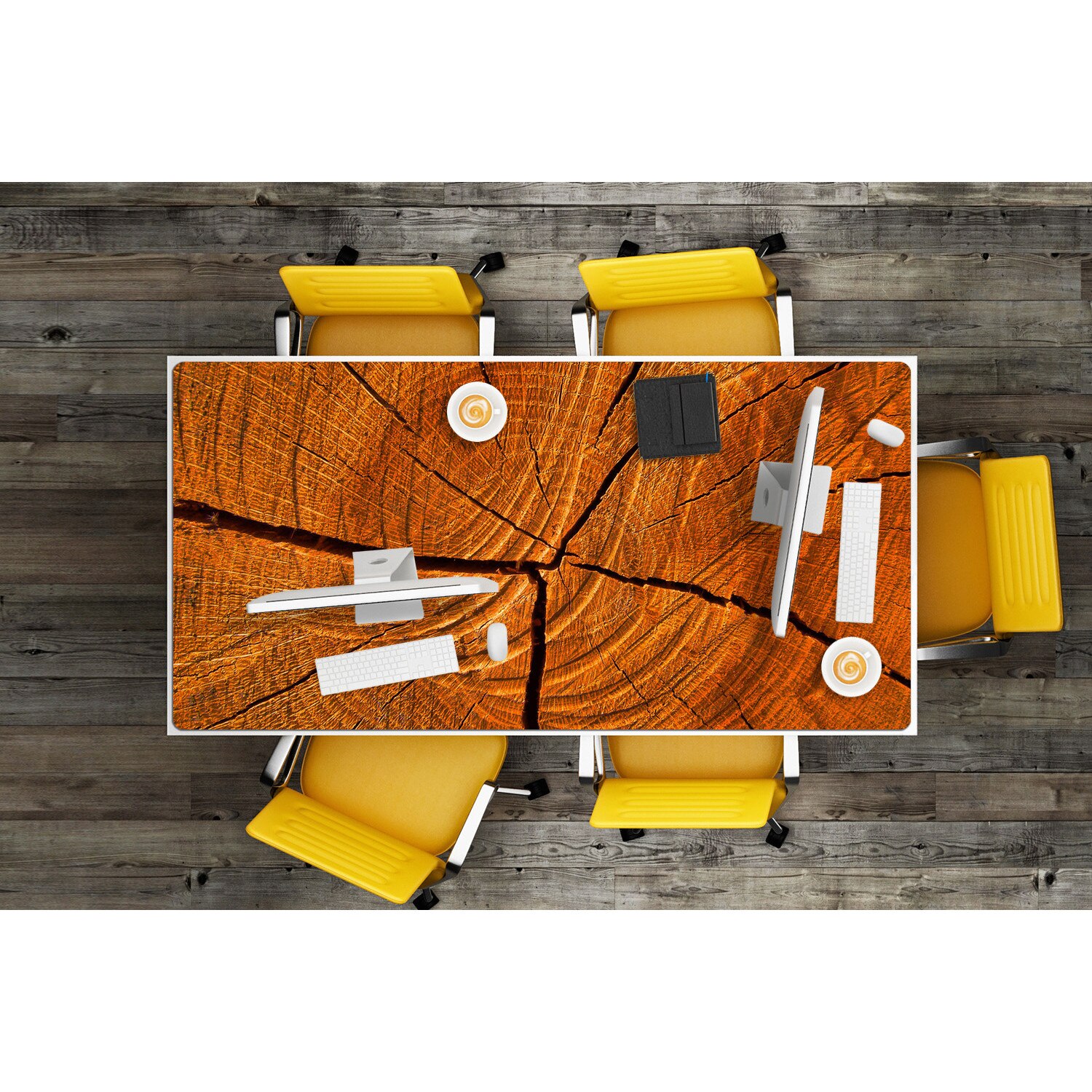 Mapa birou, din PVC, pentru protectie masa, Trunchi De Copac, Maro, 120 ...