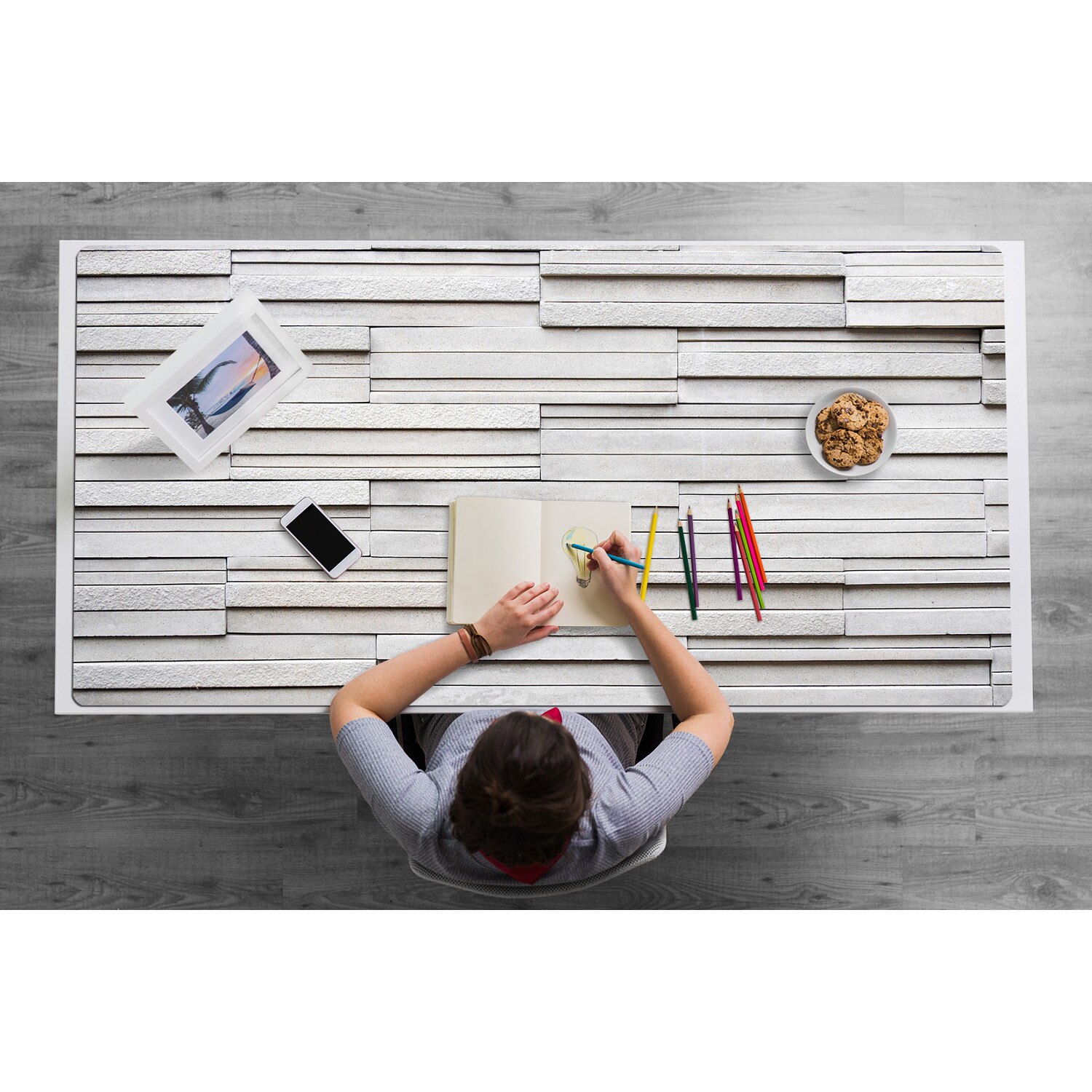 Mapa birou, protectie pentru birou, Gri, 120 cm x 60 cm ...