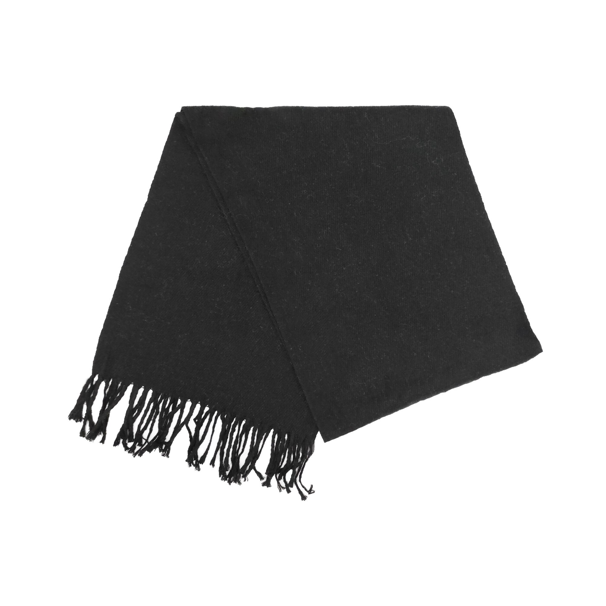 Fular dama, A&K, Acril, Cu franjuri, 24 x 150 cm, Negru - eMAG.ro