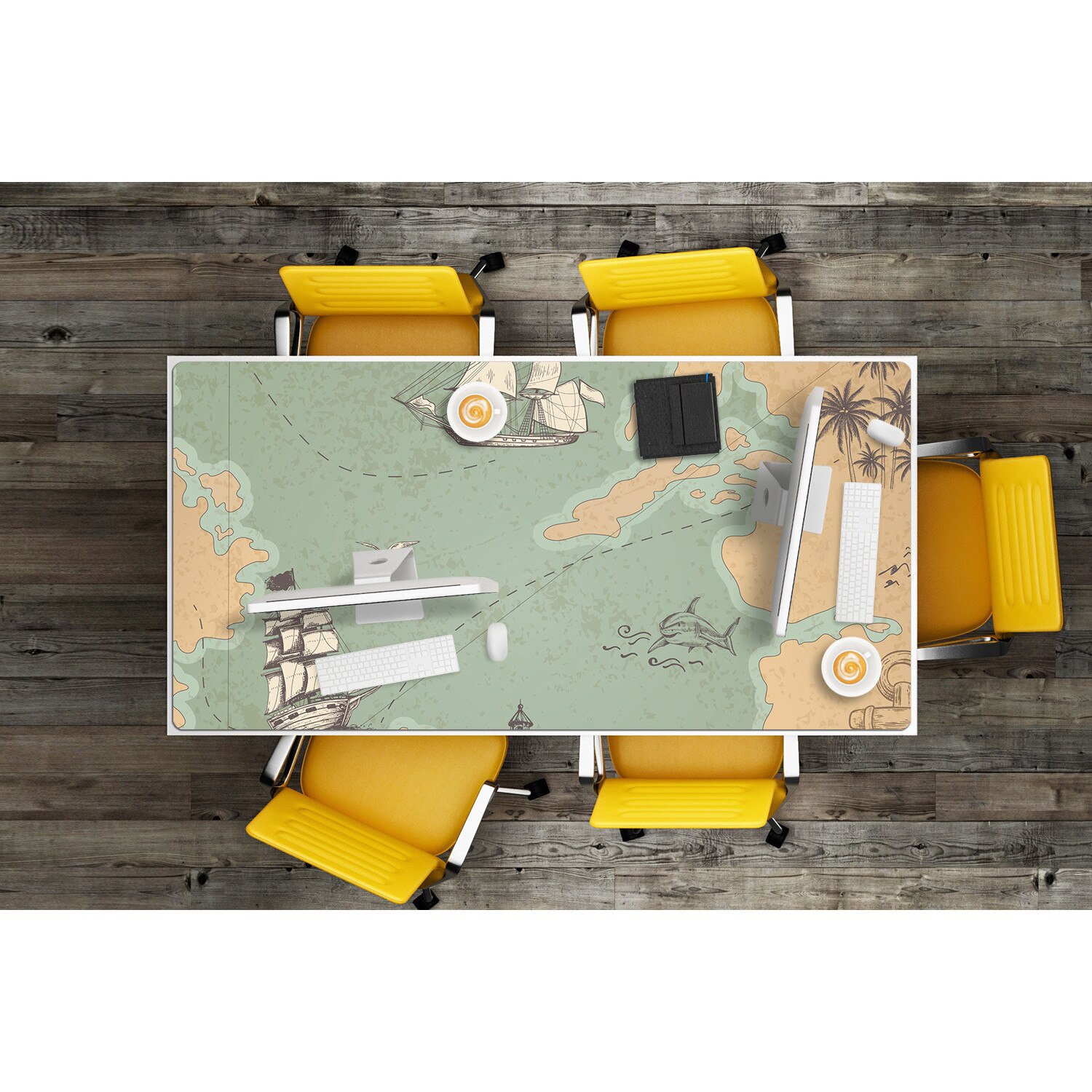 Mapa birou, din PVC, pentru protectie birou, Harta Comorilor, Bej, 120 ...