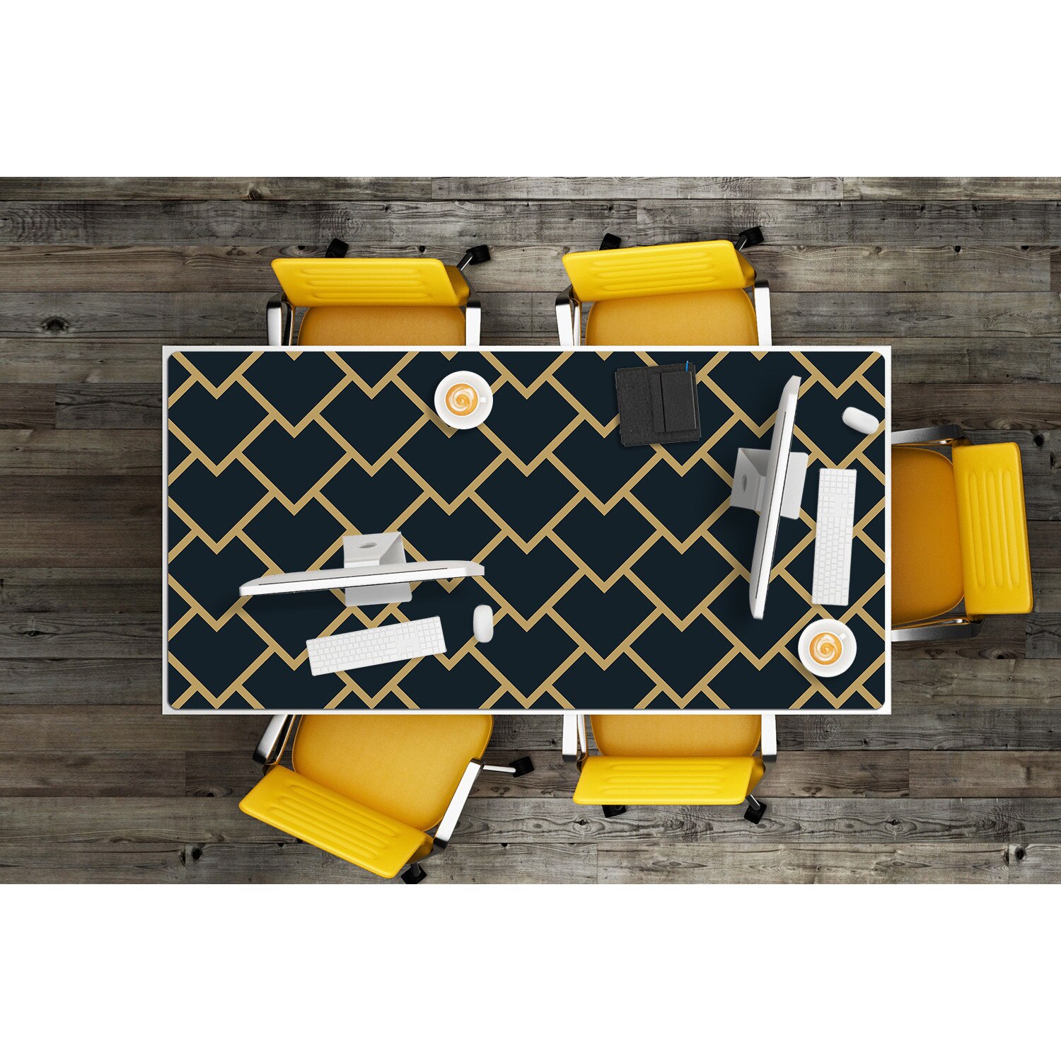 Mapa birou, protectie birou, Design Scandinav, Negru, 120 cm x 60 cm ...
