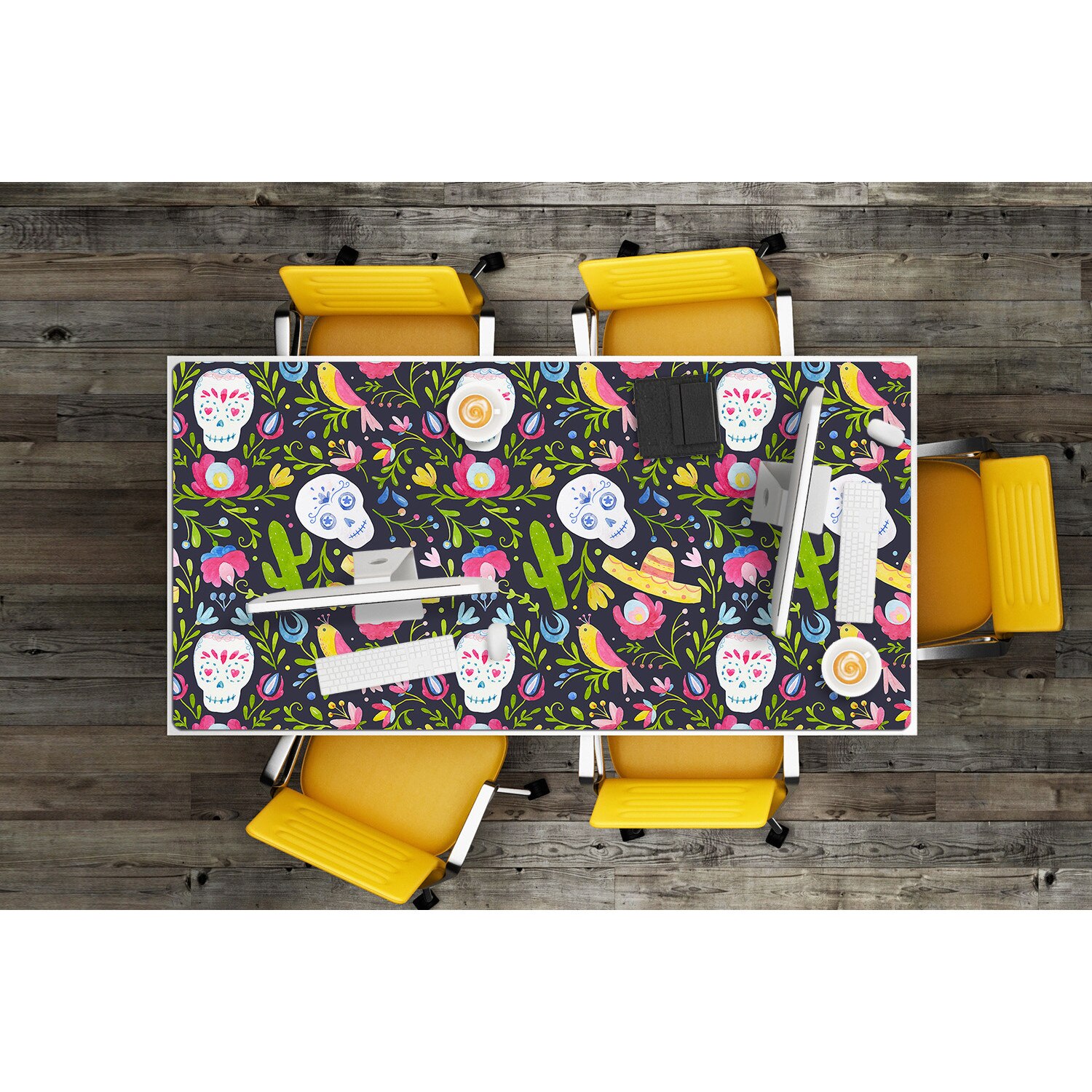 Mapa birou, protectie pentru birou, Motive Mexicane, Multicolor, 120 cm ...